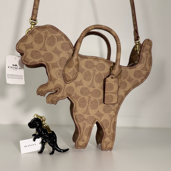 Coach | Bags | Coach Runway Rexy Bag In Tan Signature Canvas With Black ...